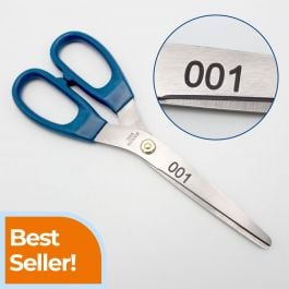 Sequentially Numbered Metal Detectable Stationery Scissors | Detectamet